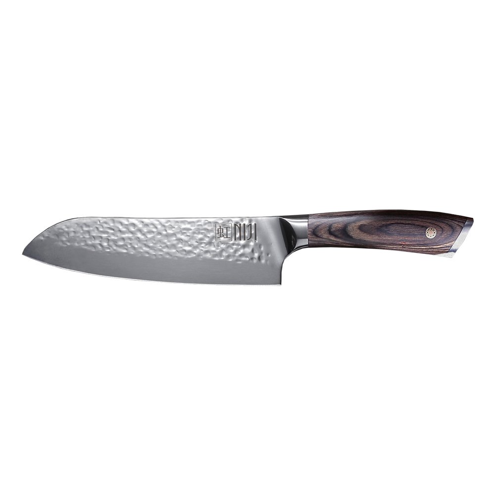 NIJI 7 inch hammered collection Santoku - NIJI Knives UK