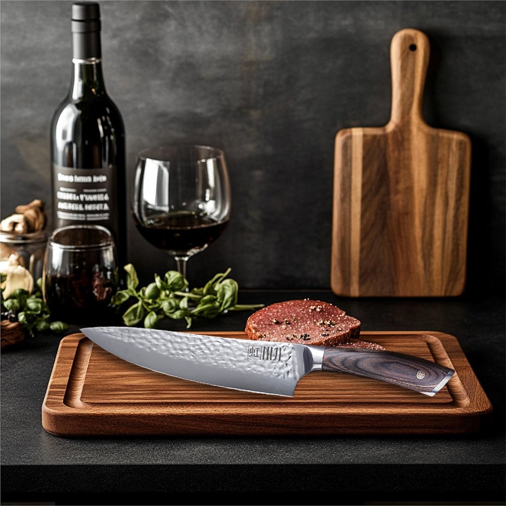 NIJI 8-Inch Hammered Collection Chef’s Knife - NIJI Knives UK