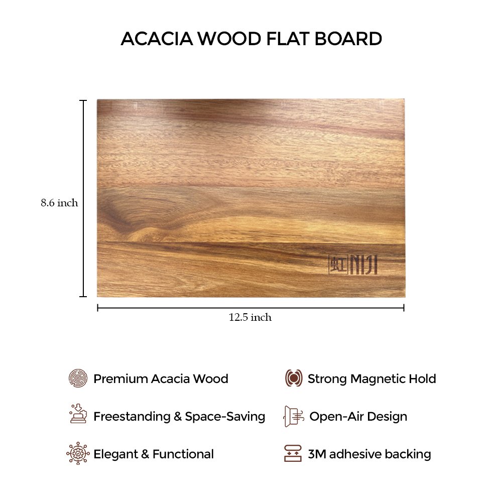 Acacia Wood Magnetic Flat Board - NIJI Knives UK